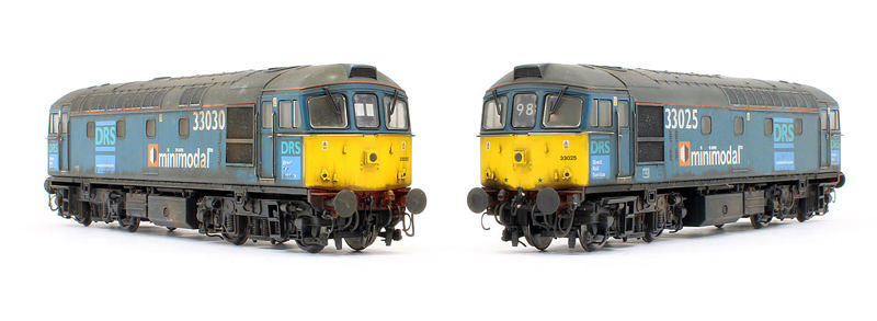 Heljan 3457 Class 33/0 set 33025 & 33030 in DRS Minimodal - Hattons