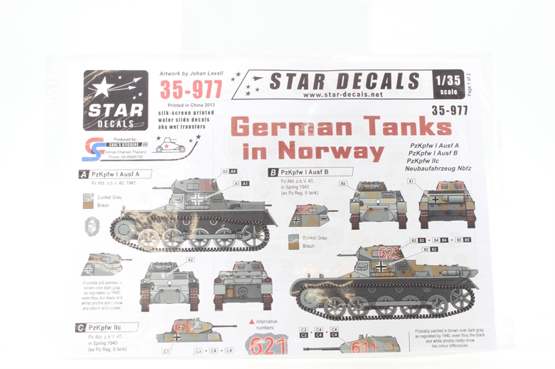 Star Decals 35-977SDA German Tanks in Norway