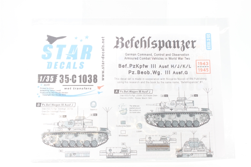 Star Decals 35-C1038 Befehlspanzer 3 Panzer III