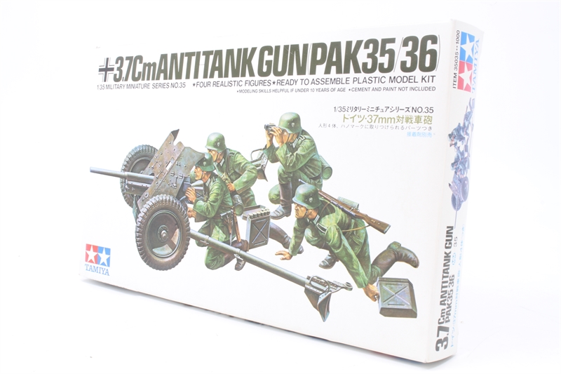 Tamiya 35035TAM German 37mm Pak 35/36 anti-tank gun with 4 figures