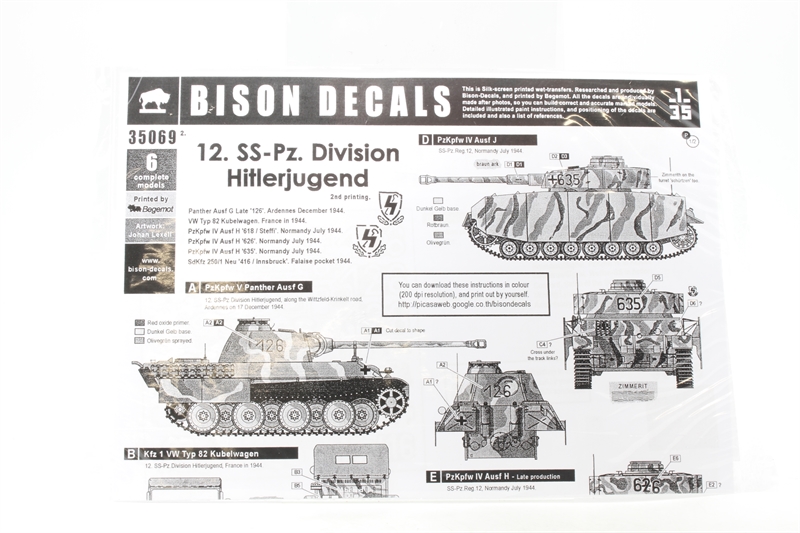 Bison Decals 35069BDE 12. SS-Pz.Division 'Hitlerjugend' - Hattons