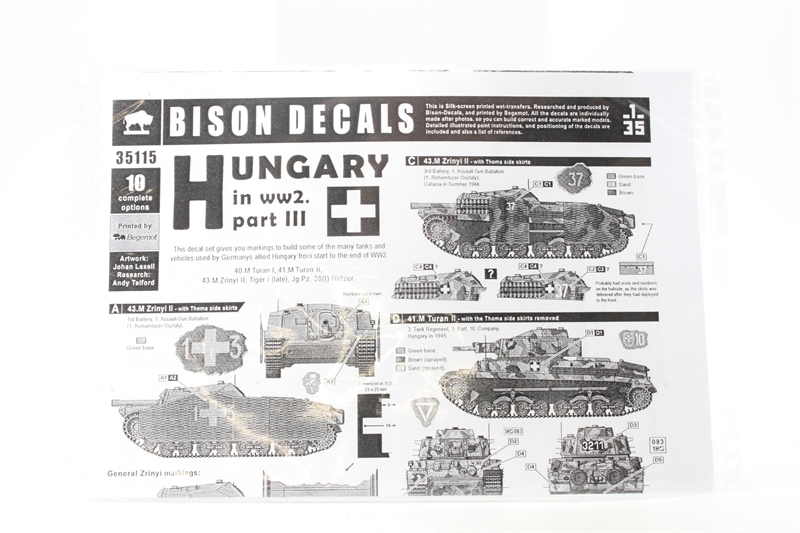 Bison Decals 35115BDE Hungary in WW2 # III