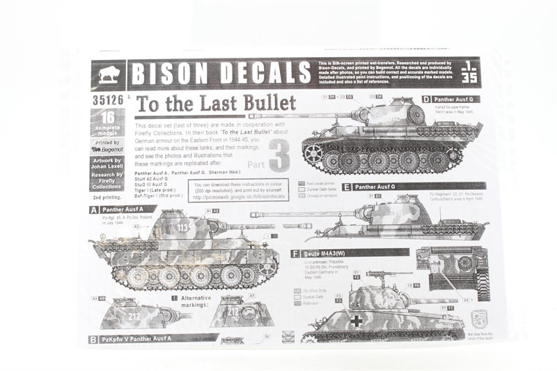 Bison Decals 35126BDE To the Last Bullet (#3) - Hattons