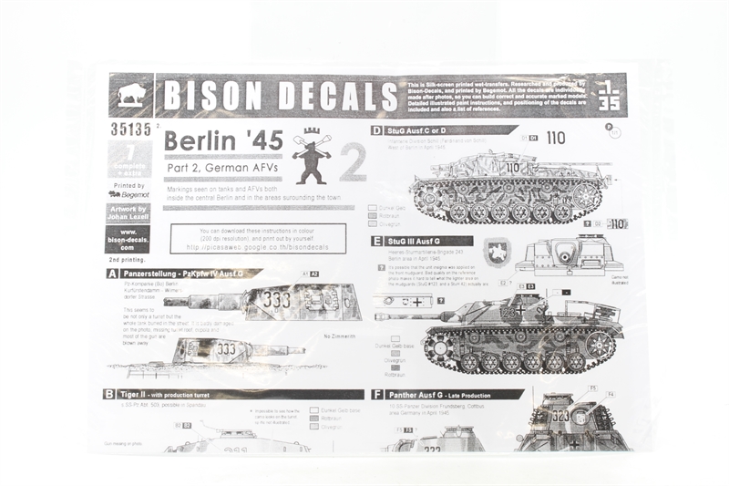 Bison Decals 35135BDE Berlin 1945 #2 - Hattons