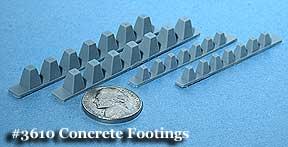 Fine N Scale 3610FNS Concrete Footings (4) - Hattons