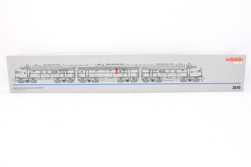 Marklin 3649 EMD F7 3-Unit Diesel in Works Grey (DCC on - Hattons