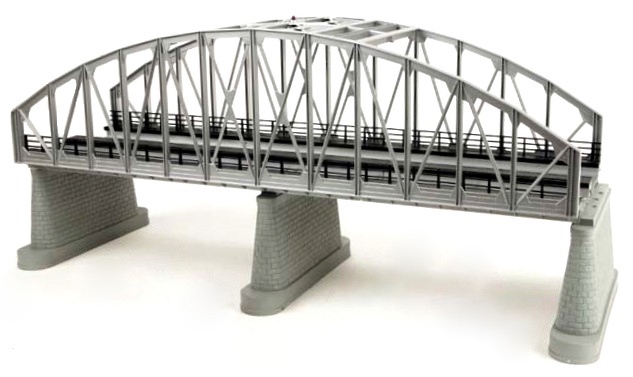 MTH 40-1123 Two-Track Steel Arch Bridge, Silver - Hattons