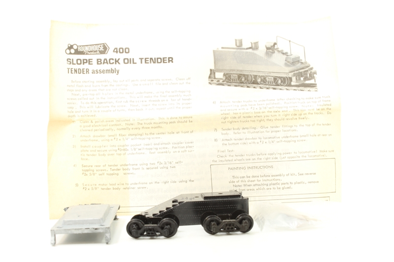 Roundhouse Products 400RH Slope Back Oil Tender Kit