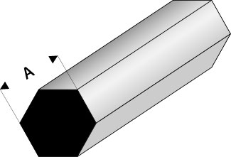Maquett Plastics 406-56/3 Super Styrene Hexagonal Rod - Hattons