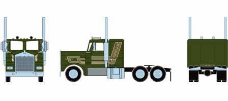 Athearn 41062ATH KW Tractor, Green & Gold