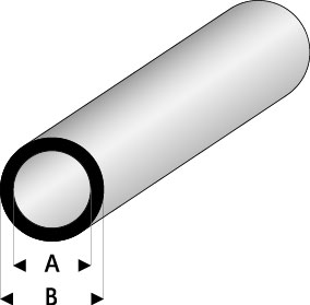 Maquett Plastics 419-71/3 Super Styrene Round Tube 20.00mm - Hattons