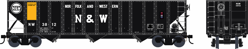 Bowser 42384BOW 100-Ton Hopper, Norfolk and Western (Wood Chip Loading ...