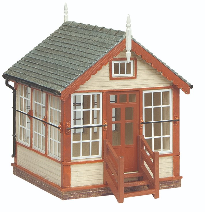 Bachmann Branchline 44-0184B Platform Mounted Signal Box in brown & cream