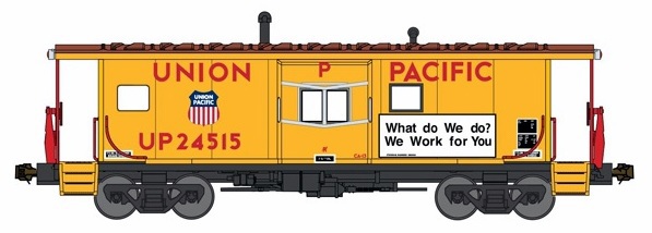 Bluford Shops 44021BLF Bay window caboose of the Union Pacific - yellow
