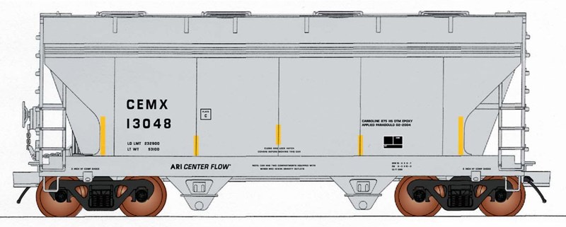 InterMountain Railway Company 46545-06 ACF 2-Bay Covered Hopper, CEMX ...