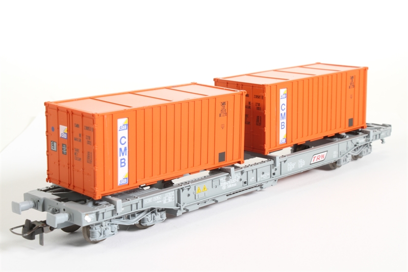 Roco 46560 Bogie Flat Wagon with Containers 'CMB' of the SNCB