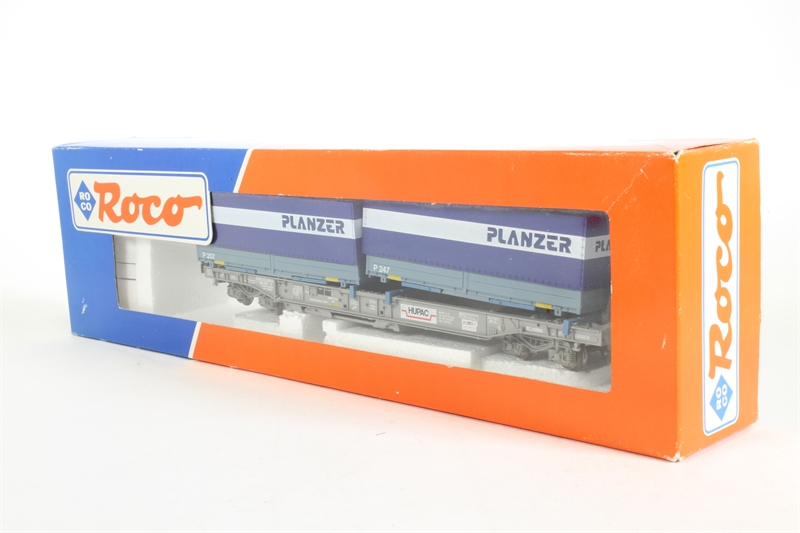 Roco 46561 Bogie Flat Wagon with Containers 'Planzer' of the SBB