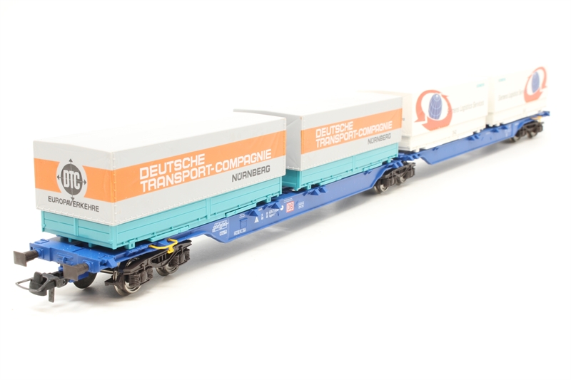 Roco 47102Roco Set of two bogie container wagons of the DB - Hattons