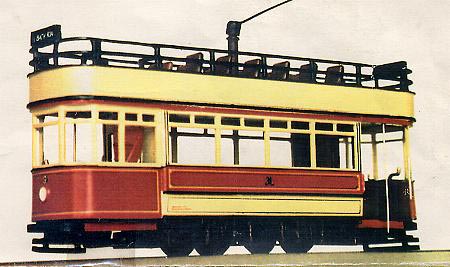 Eastern Express 493 Open top tram with 3 window lower - Hattons