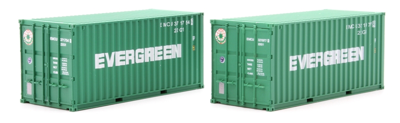 Dapol 4F-028-055 20ft containers "Evergreen EMCU" - 75951 & 01151 3 ...