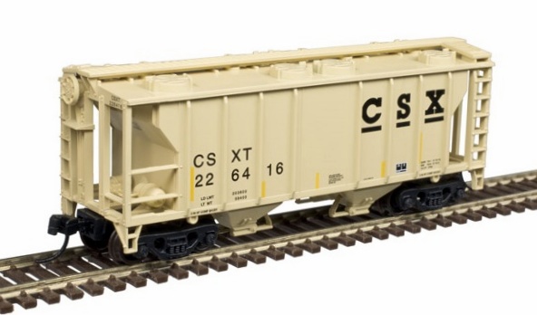 Atlas 50004175 2-bay PS-2 covered hopper of CSX Transportation - tan