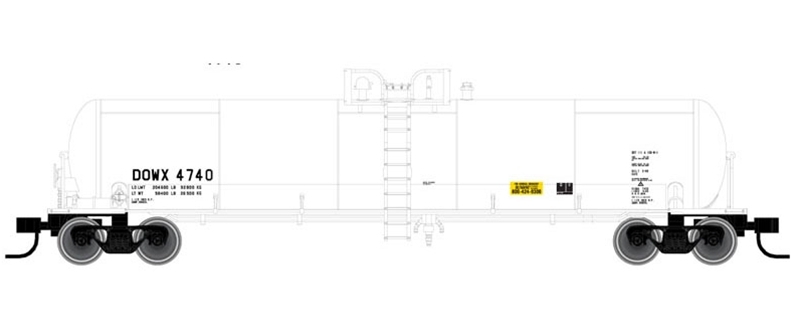 Atlas 50004616 20,700 gallon general service tank car of Dow - white 4745