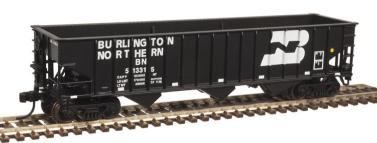 Atlas 50004904 3-bay PS 2750 open hopper of the Burlington Northern