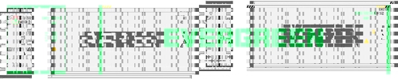 Atlas 50005998 40' Refrigerated Containers, Evergreen Set 1 - Hattons