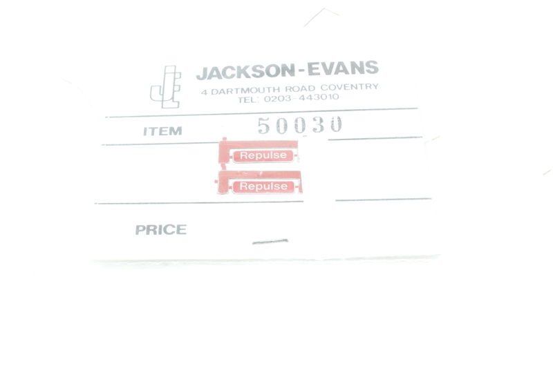 Jackson-Evans 50030 Etched Nameplate for Class 50 Repulse - Hattons