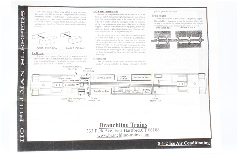 Branchline Trains 5011BRT Pullman 8-1-2 sleeper car kit Algonquin Park of