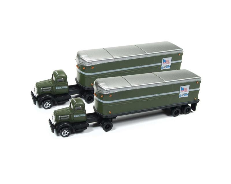 Classic Metal Works 51175CMW White WC22 Tractor and Trailer, US Mail