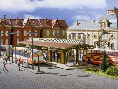 Vollmer 5149VOL Bus Station (w/out bus) HO Scale. Due into stock on or