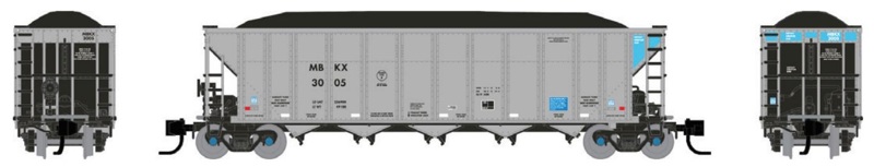 Rapido Trains North America 538036 Autoflood III coal hopper of MBKX