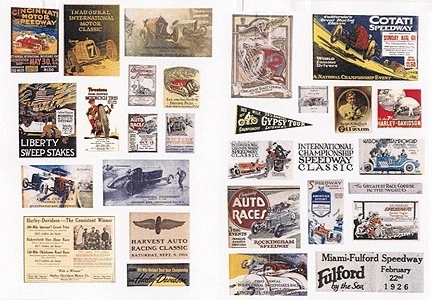 JL Innovative Design 549JL Vintage Racing & Speedway Signs Set 2 1920s to