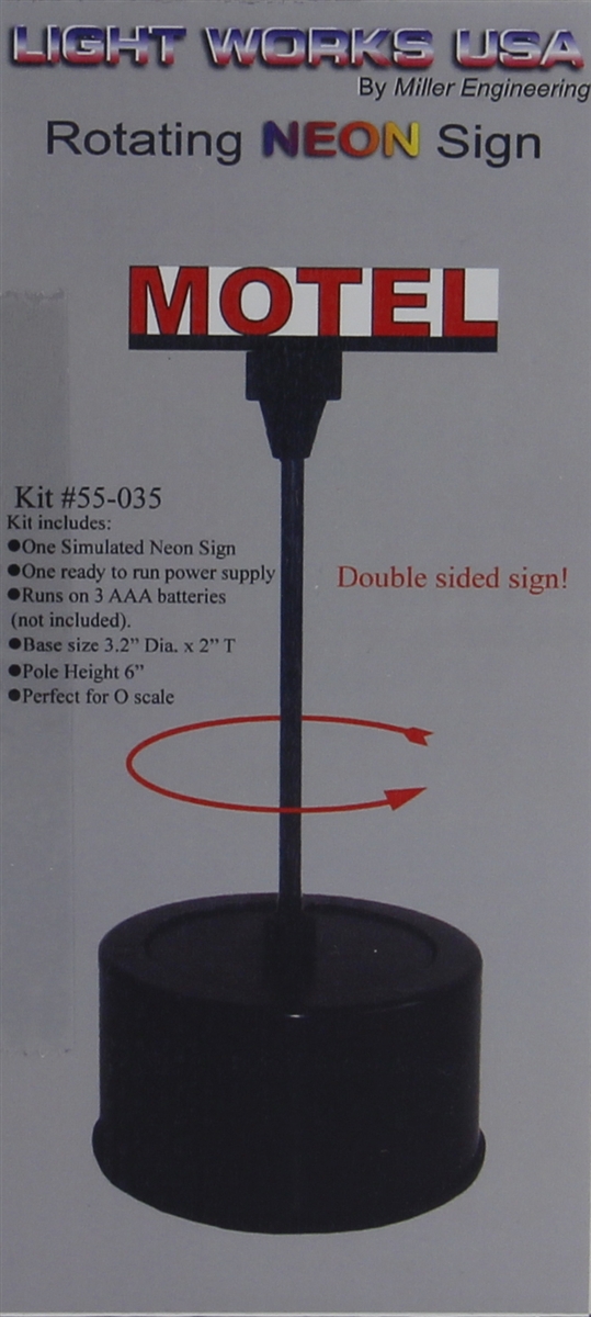 Miller Engineering 55-035MLG Motel Rotating Sign, Animated Neon Style