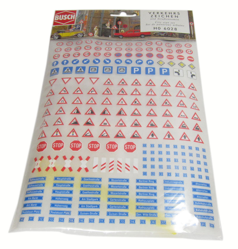 Busch 6028BUS Ho Road Signs HO scale - Hattons