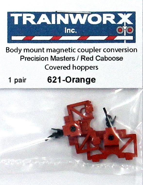 Trainworx 621OTWX Body Mount Magnetic Coupler Conversion, Orange (1 Pair)