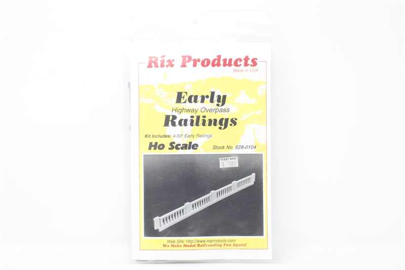 Rix Products 628-0104 Early highway overpass railings - pack of 4