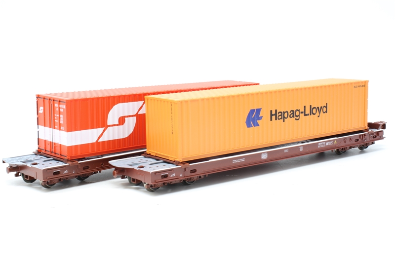 Roco 66984 Double Container Wagon, type Hapag of the DB - Hattons