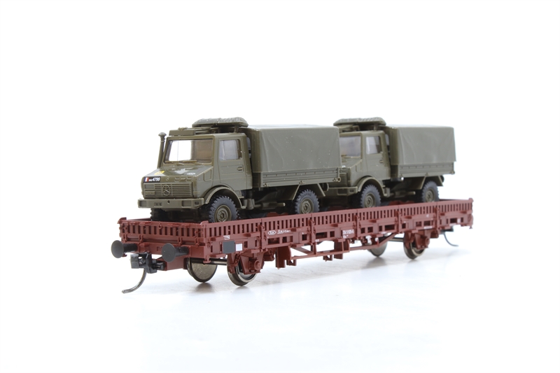 Roco 67764 Bogie stake wagon with 2 x Unimog load of the - Hattons