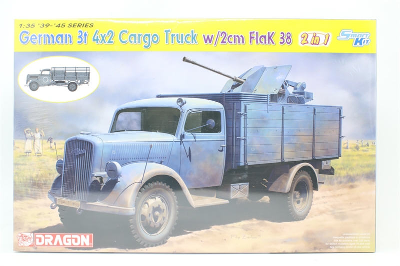 Dragon 6828DRA German 3t 4x2 Truck w/2cm FlaK 38 (2 in 1)