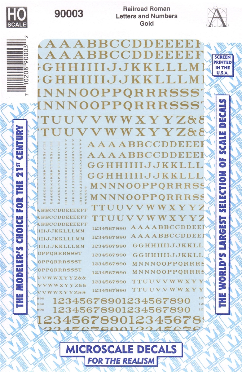 Microscale Industries Inc. 70003MII Railroad Roman Letters - Hattons