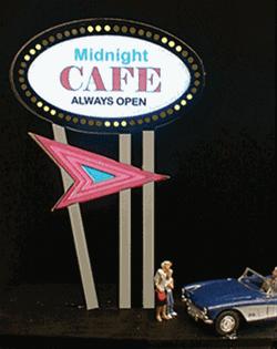 Miller Engineering 7182MLG Midnight Cafe Sign