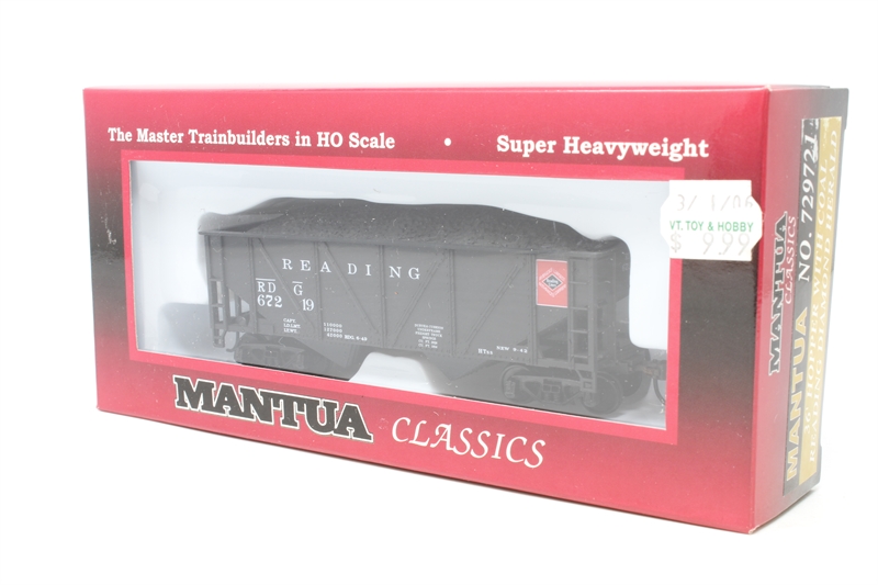 Mantua 729721 36' Hopper w/Coal of the Reading railroad - Hattons