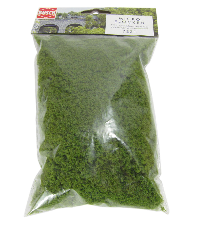 Busch 7321BUS Fine Flock Light Green HO scale - Hattons