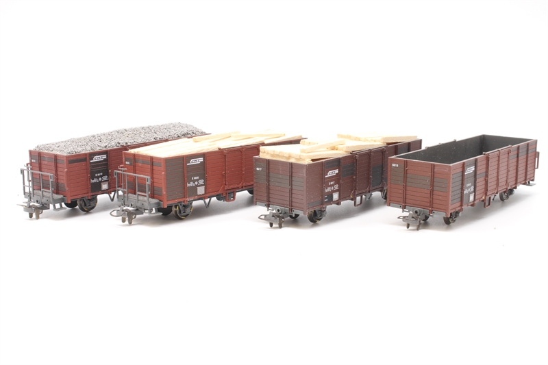 Bemo 7451-100 Open wagons of the RhB - pack of 4 - Hattons