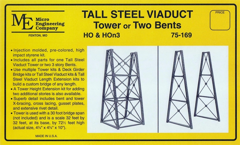Micro Engineering Company 75-169 Tall Steel Viaduct Tower or Two Bents ...