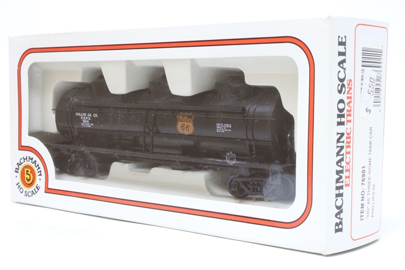 Bachmann USA 76901BUS 40' Three dome tank car 'Phillips 66'