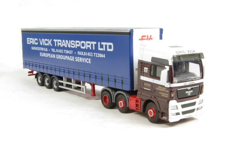 Oxford Diecast 76MAN02CS MAN TGX XXL curtainside "Eric Vick Transport"