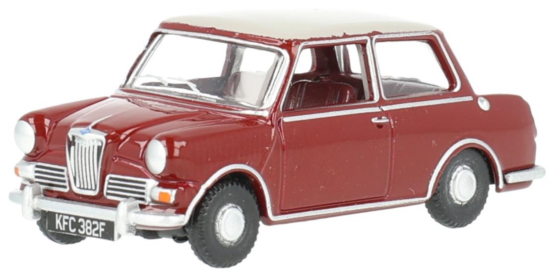 Oxford Diecast 76RE004 Riley Elf MkIII in Damask red with Whitehall beige